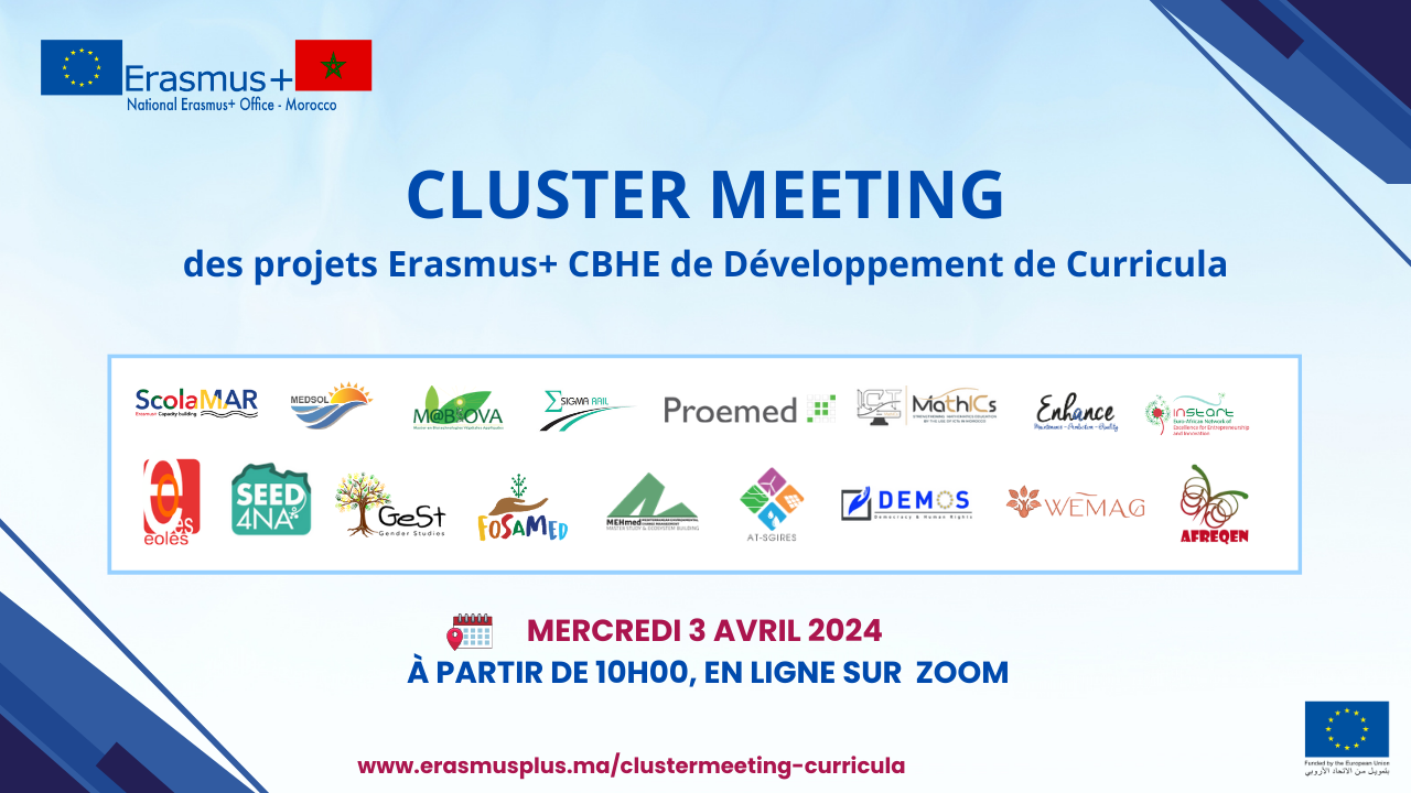 Cluster meeting des projets Erasmus+ CBHE de développement de curricula ...