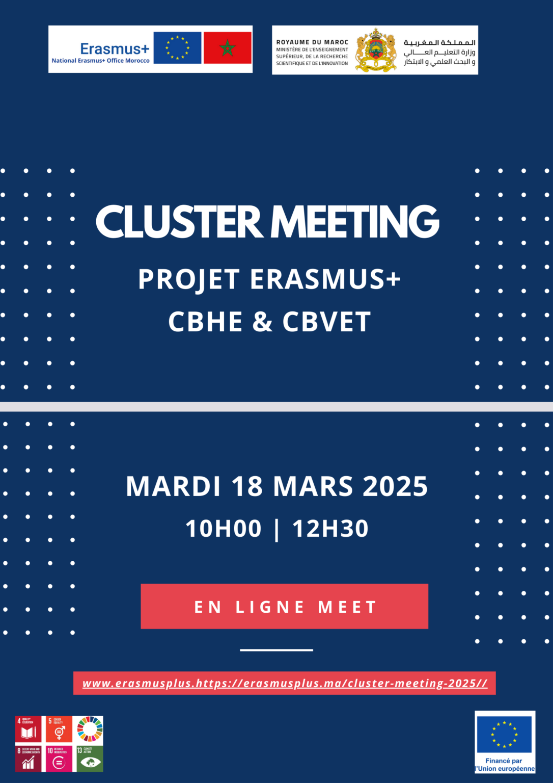 Cluster meeting des projets Erasmus+ CBHE et CBVET - ERASMUSPLUS MOROCCO