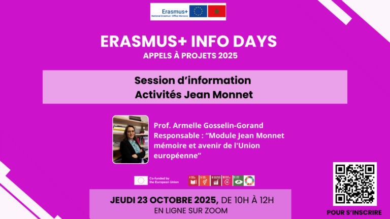 Erasmus Infos Days – Appels 2026 : A vos projets ! - ERASMUSPLUS MOROCCO