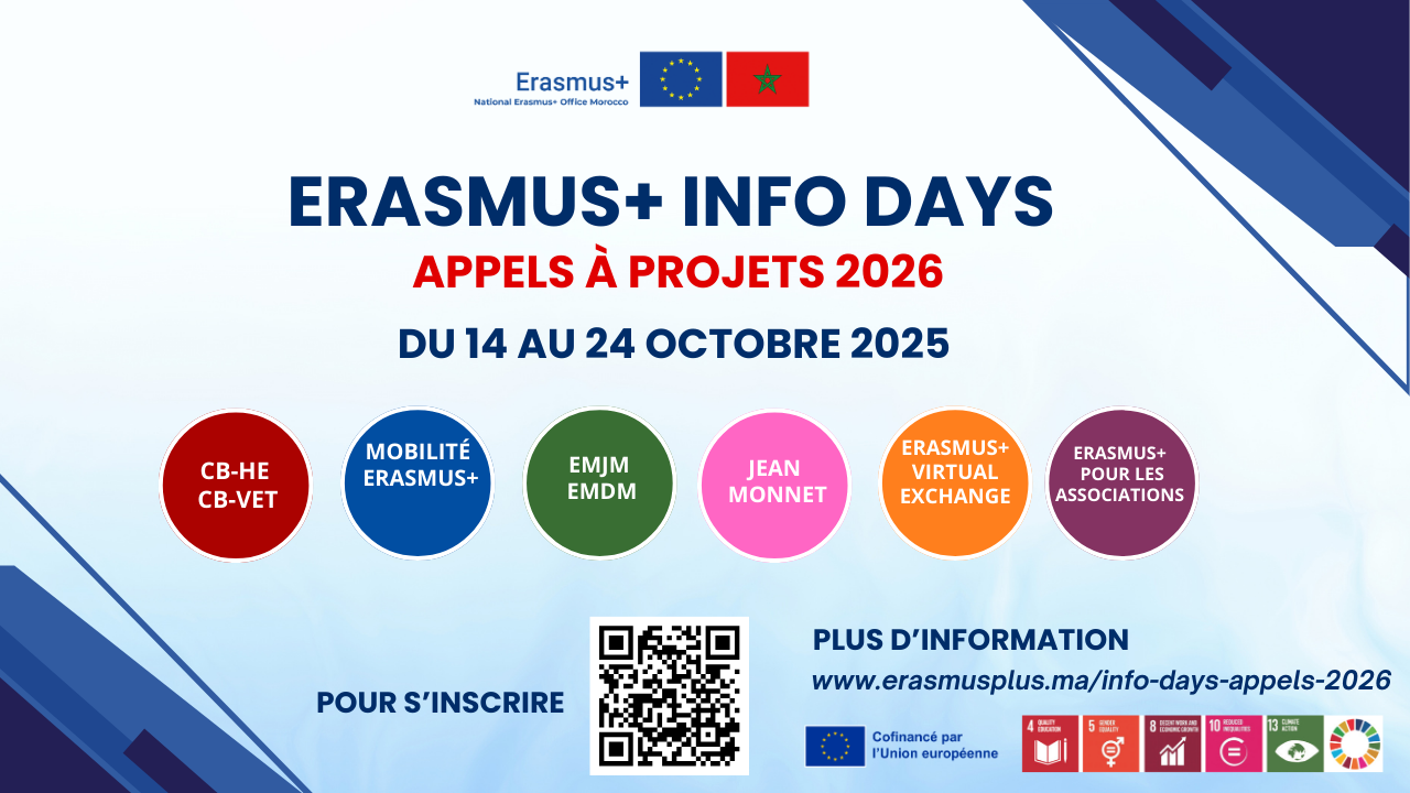 Erasmus Infos Days – Appels 2026 : A vos projets ! - ERASMUSPLUS MOROCCO